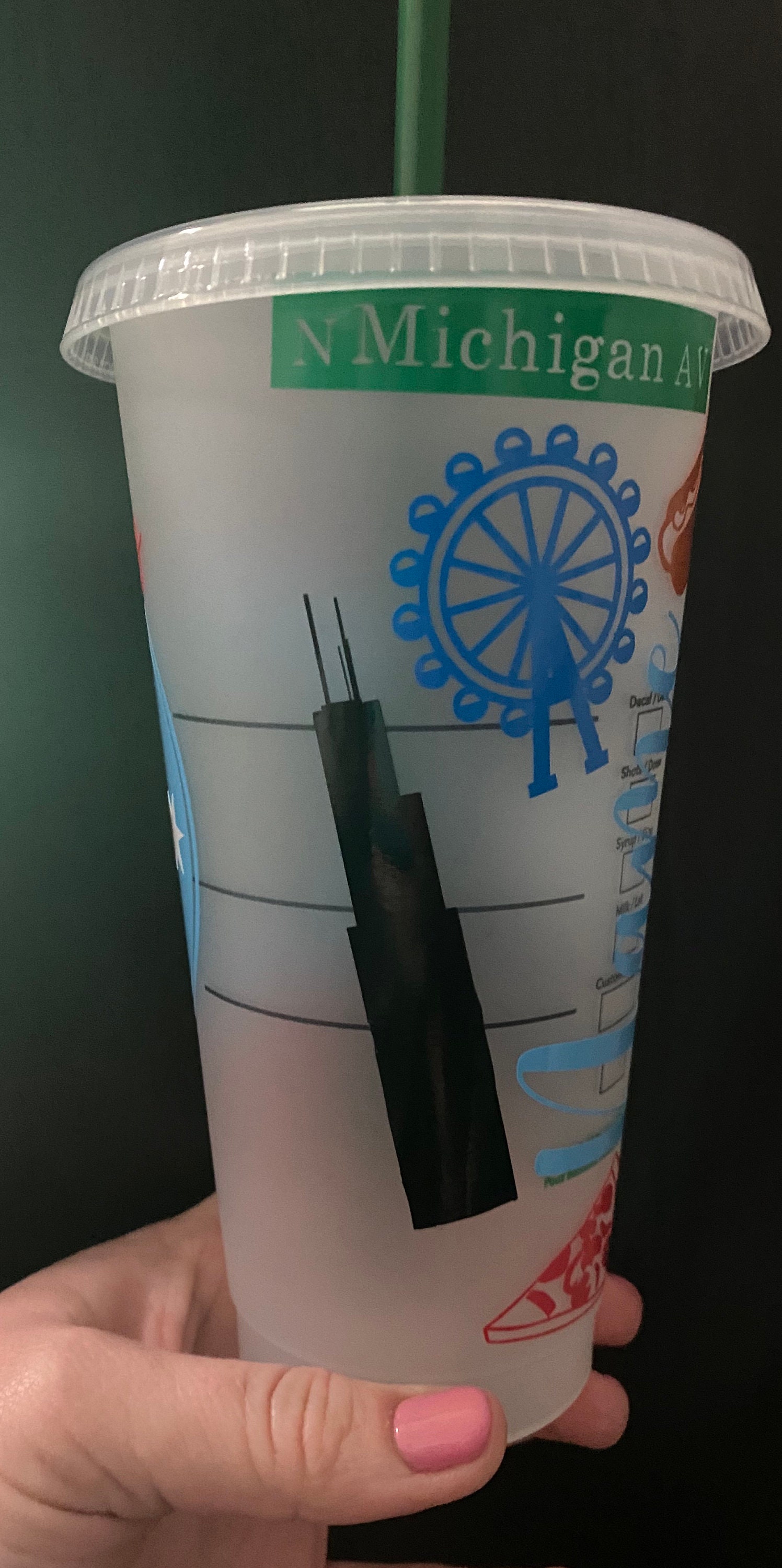 Chicago (IL) Custom Starbucks Cold Cup-venti Cold Cup-personalized ...