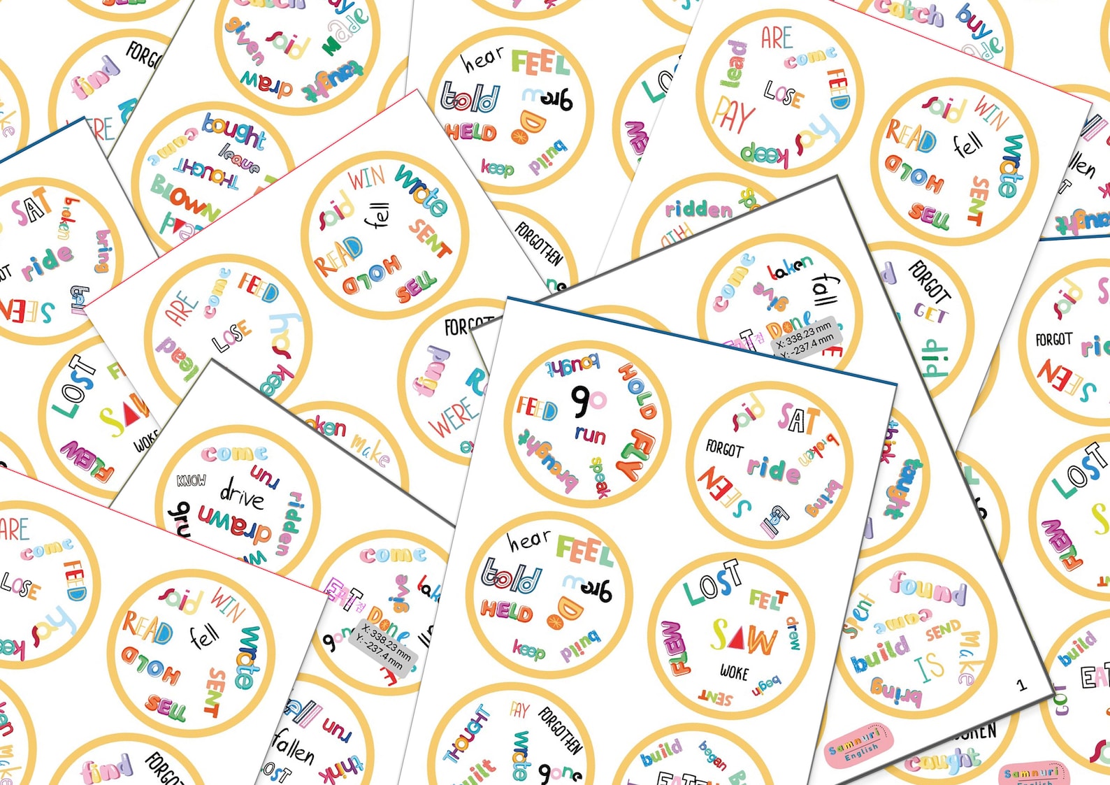 Printable Irregular Verbs Card Dobble Game Homeschool Activity Instant ...