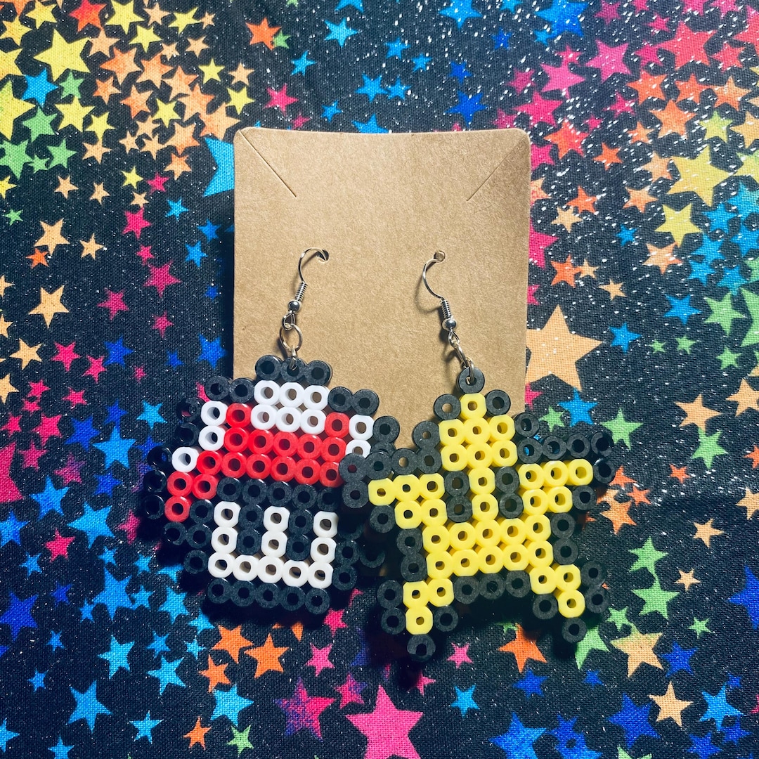 Super Mario Perler Bead Earrings - Etsy