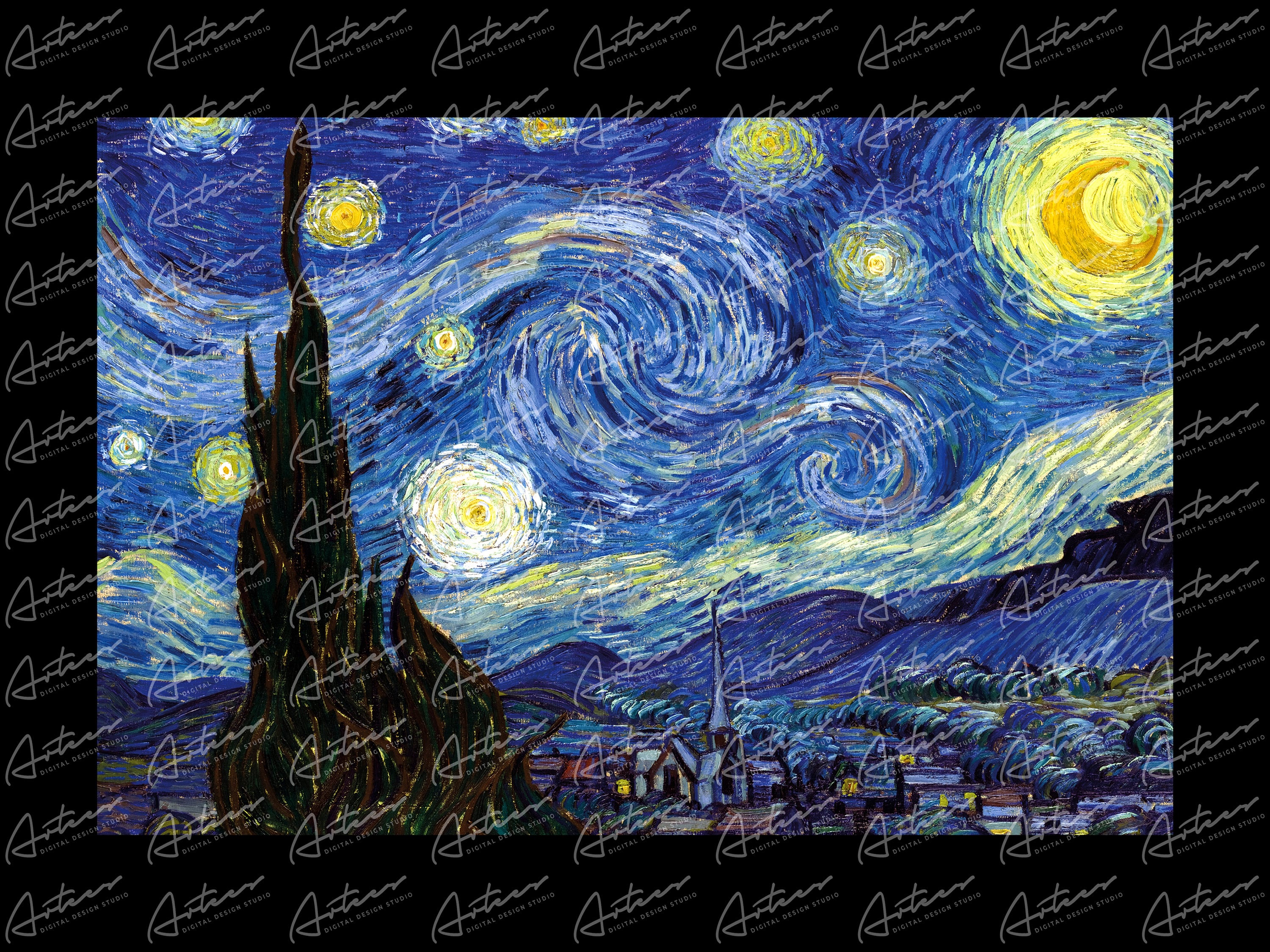 Vincent Van Gogh La noche estrellada Png Descargar - Etsy España