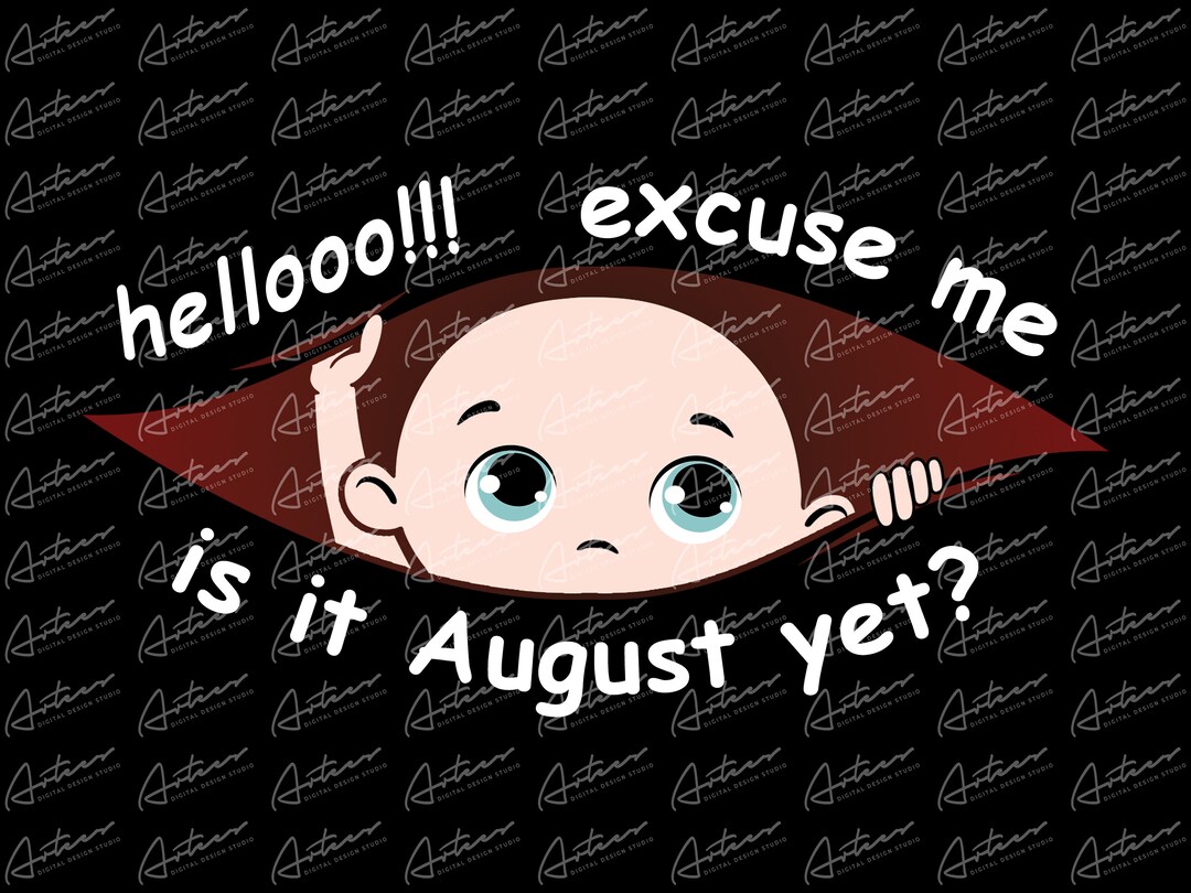 Funny August Baby Announcement PNG: Personalized Maternity Design ...