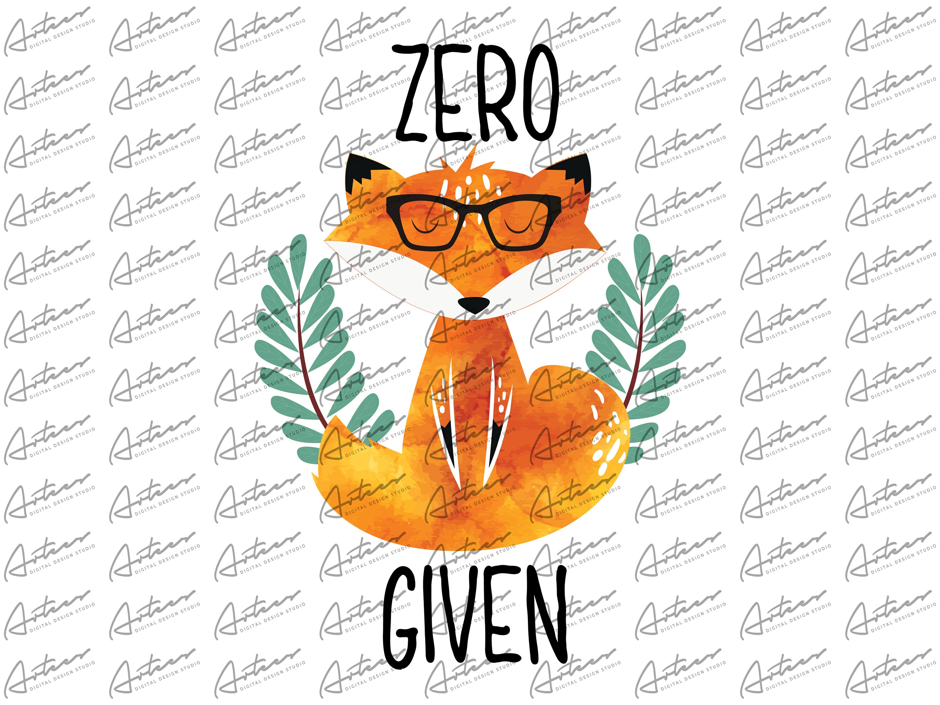 Zero Fox dado PNG transparente Diseños de sublimación de acuarela Fox ...