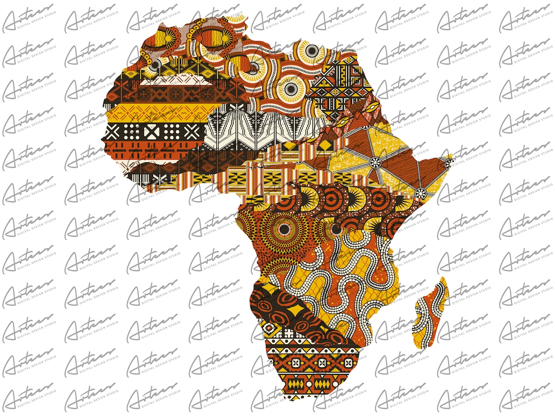 Ethnic Africa Map PNG: Tribal Pattern Design (digital Download) - Etsy
