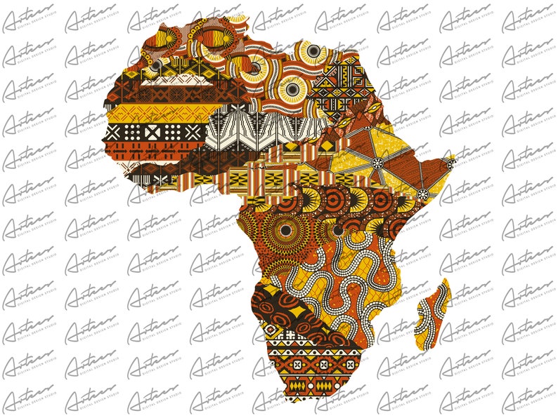 Ethnic Africa Map Png Design Africa Map Africa Map - Etsy