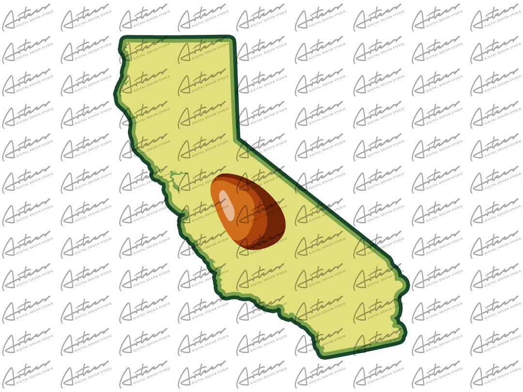 Avocado California Map Png Download - Etsy