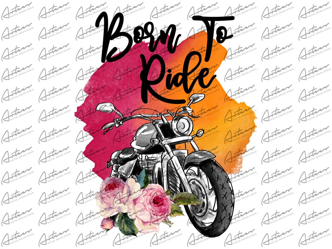 Watercolor Born to Ride Png Download - Etsy