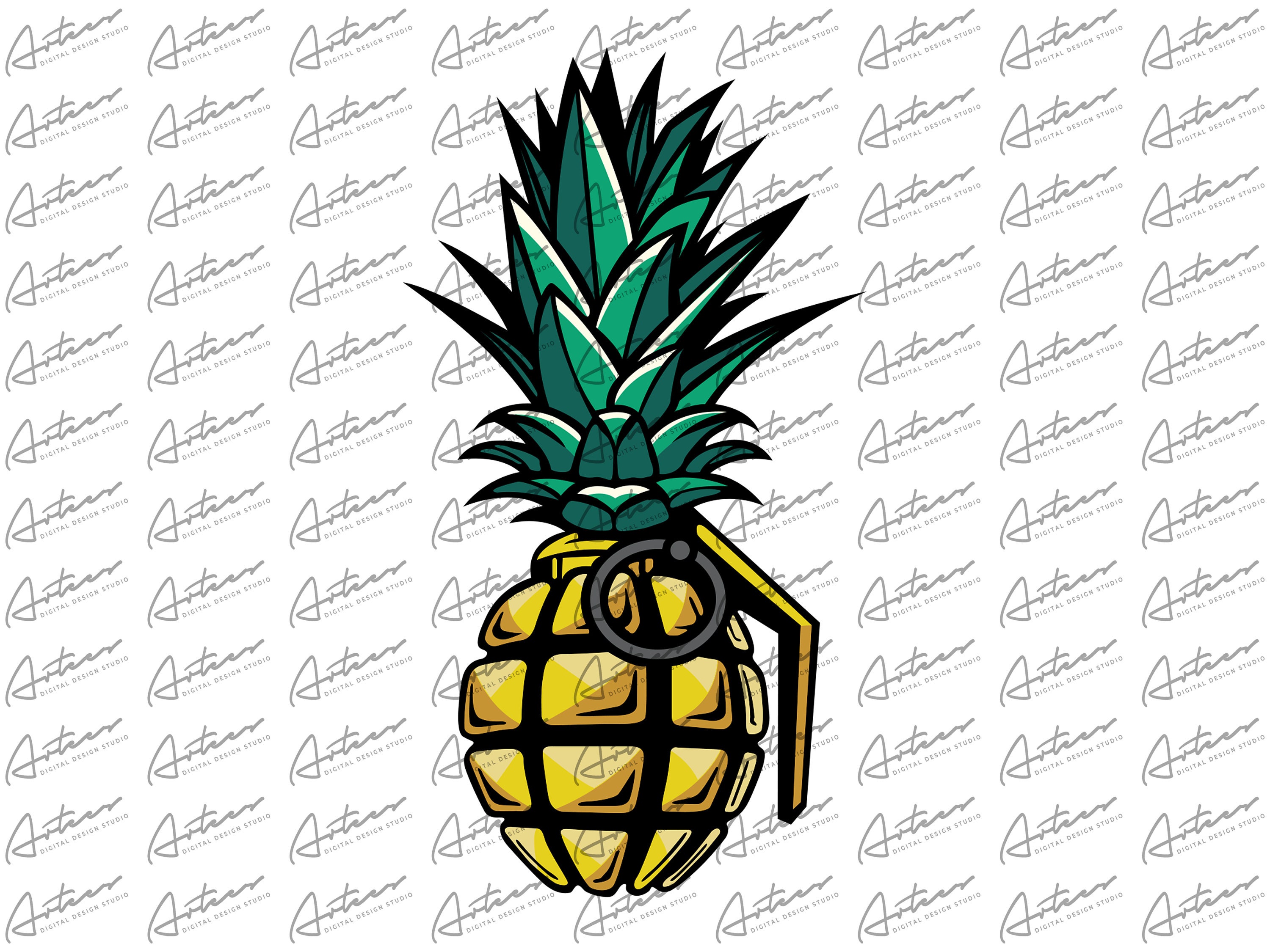 Pineapple Grenade Vector