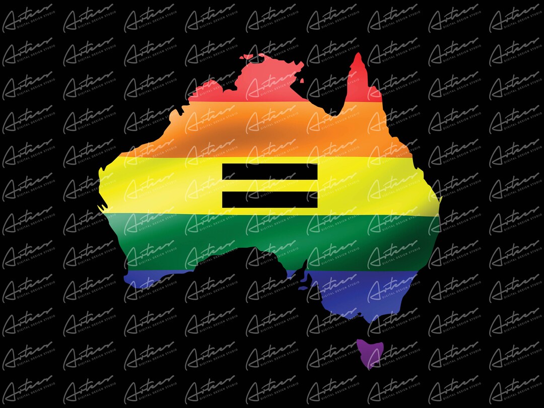 Lgbtq Pride Rainbow Flag Australia Map Png Download - Etsy