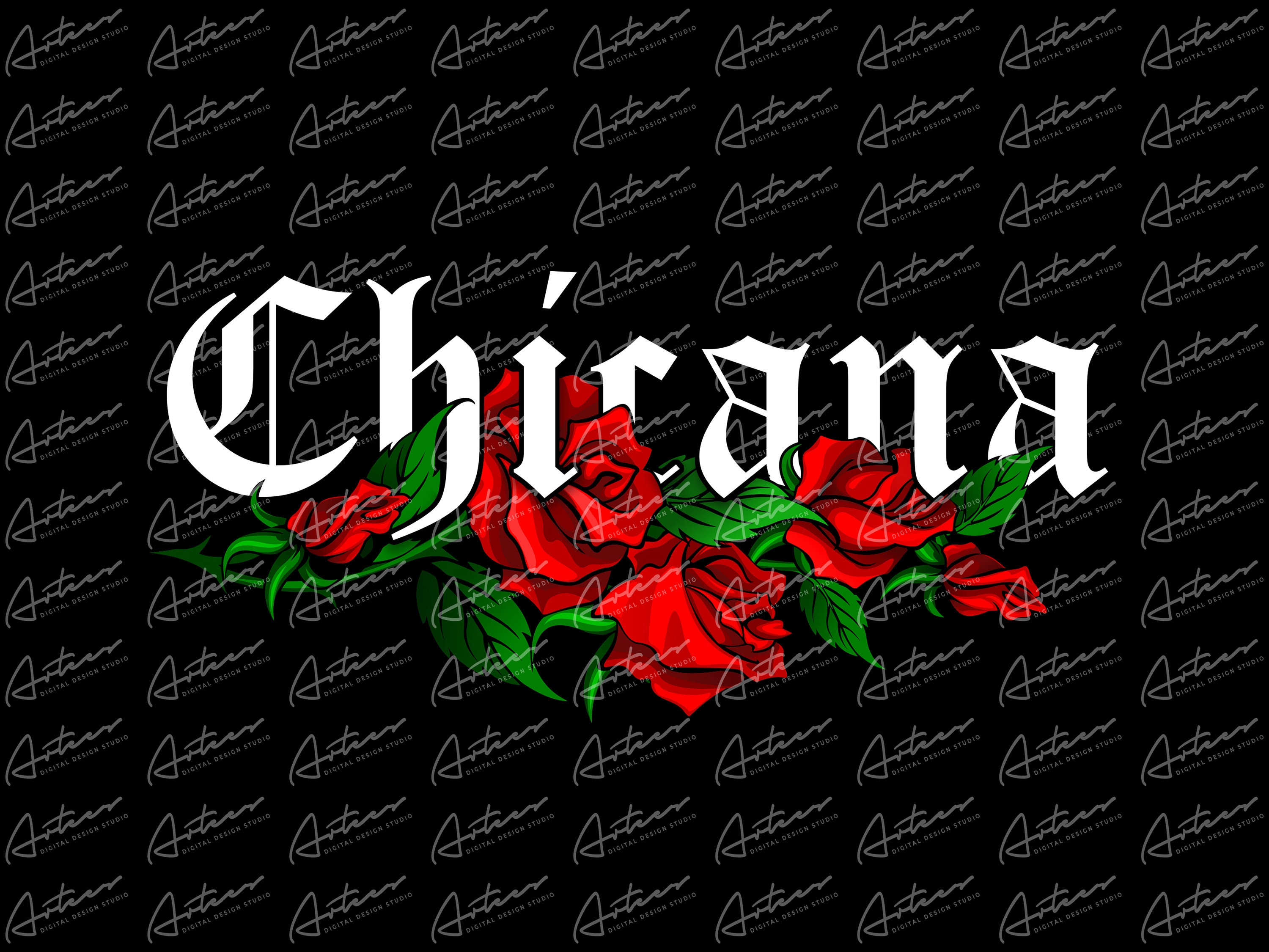 Chicana With Rose Png Download - Etsy