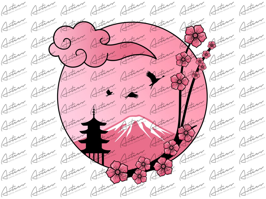 Pink Sakura Cherry Blossom PNG: Japanese Graphic (digital Download) - Etsy