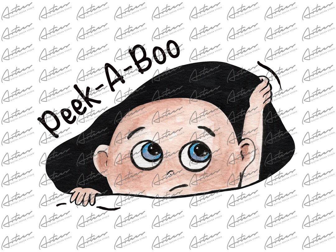 Watercolor Peek-a-boo Png Download - Etsy