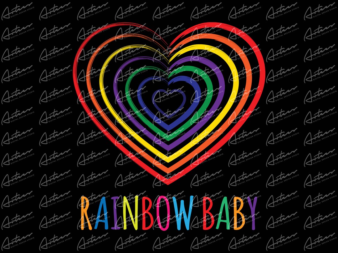 Rainbow Baby Heart Png Heart - Etsy