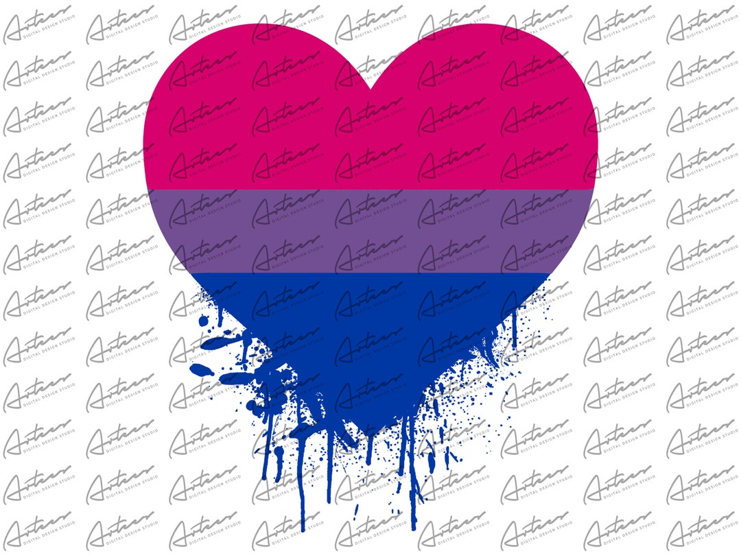 Bisexual Pride Heart Png Download - Etsy