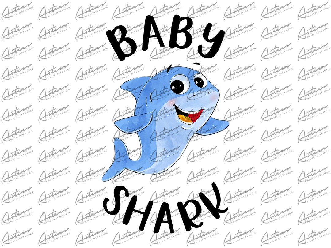 Watercolor Shark Family Matching Baby Shark Png Download - Etsy