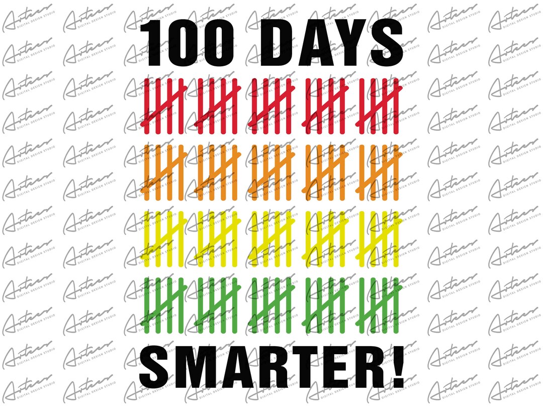 100 Days Smarter Png Download - Etsy