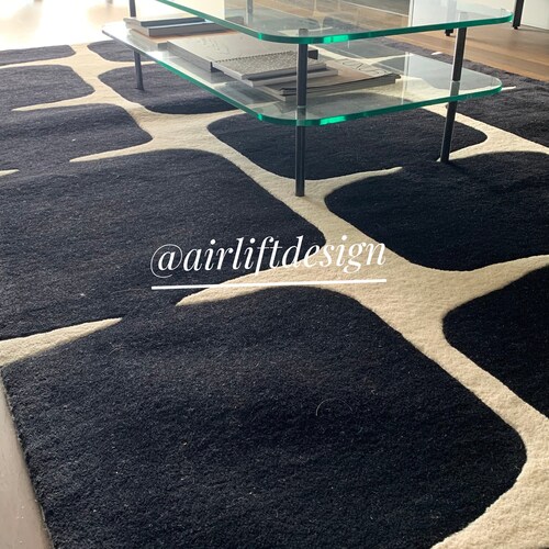 Wool Modern Designer Tuffted Black White Handmade Soho - Etsy