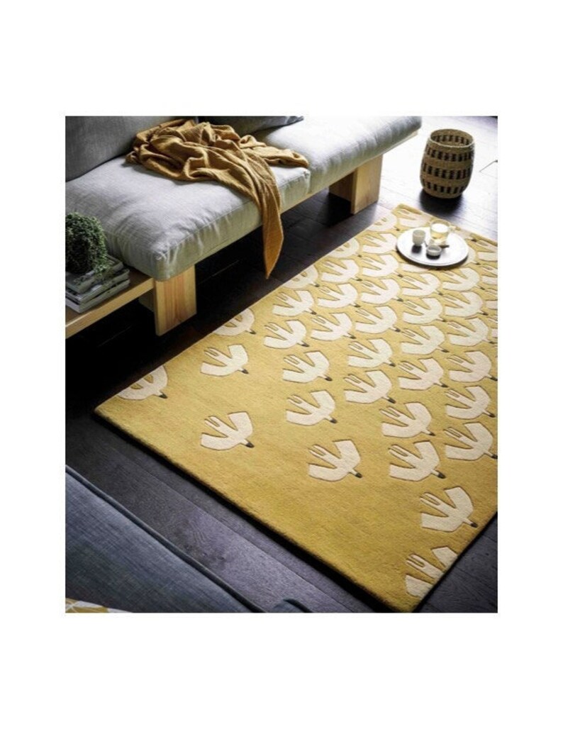 Bird Rug Wool Modern Designer Tuffted Handmade Soho AL-RU058 - Etsy
