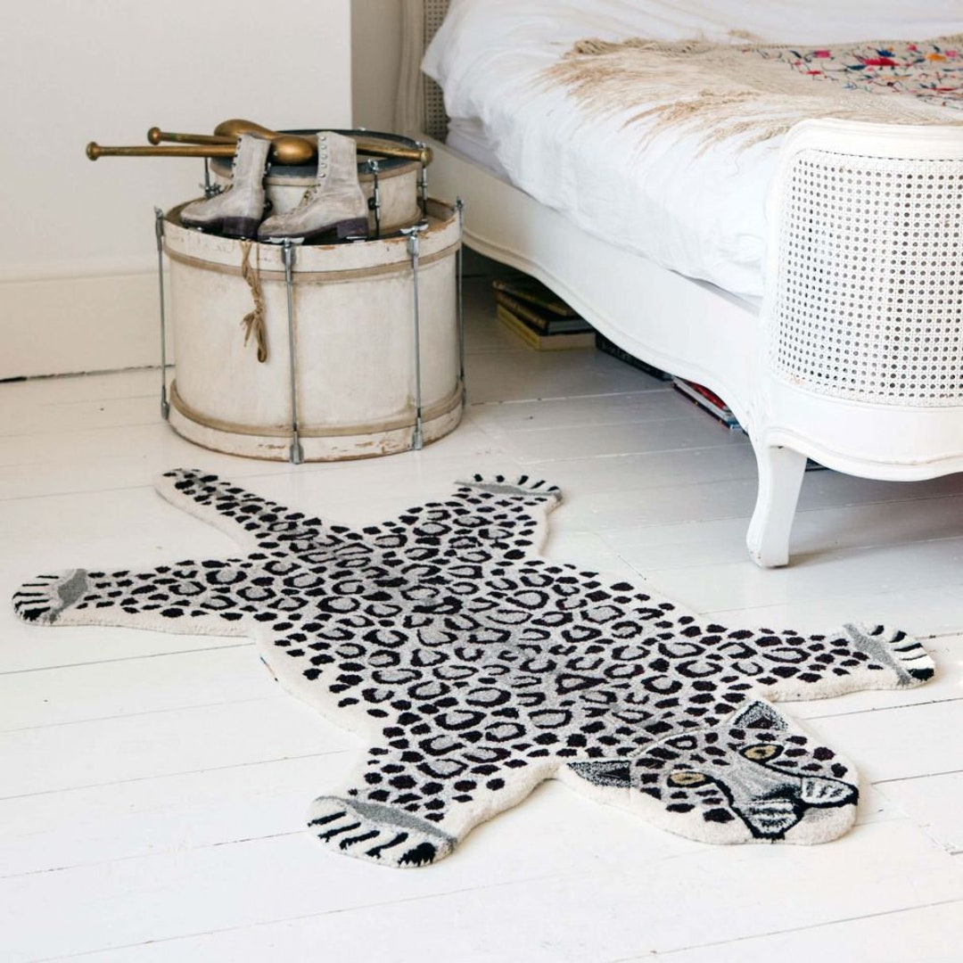 Kids Room Hand Tufted Snow Leopard Wool Carpet 3'X5 ' - Etsy