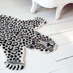 Kids Room Hand Tufted Snow Leopard Wool Carpet 3'X5 ' - Etsy