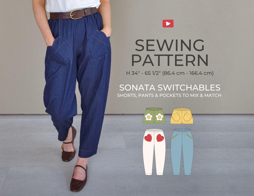 Sonata Switchables PDF Sewing Pattern | Elastic Waist Shorts/pants ...