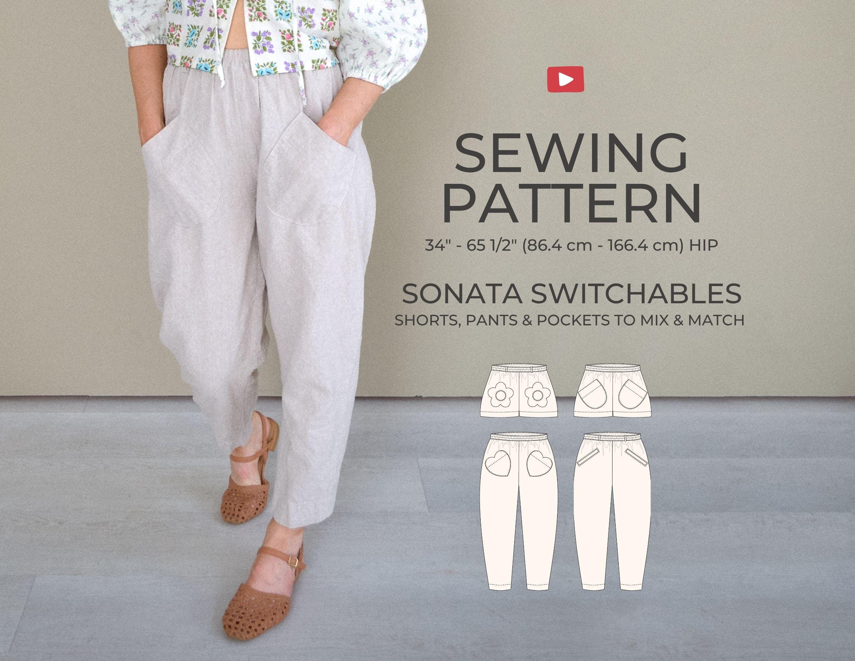 Elastic Waist Pants & Shorts Sewing Pattern | Sonata Switchables PDF ...
