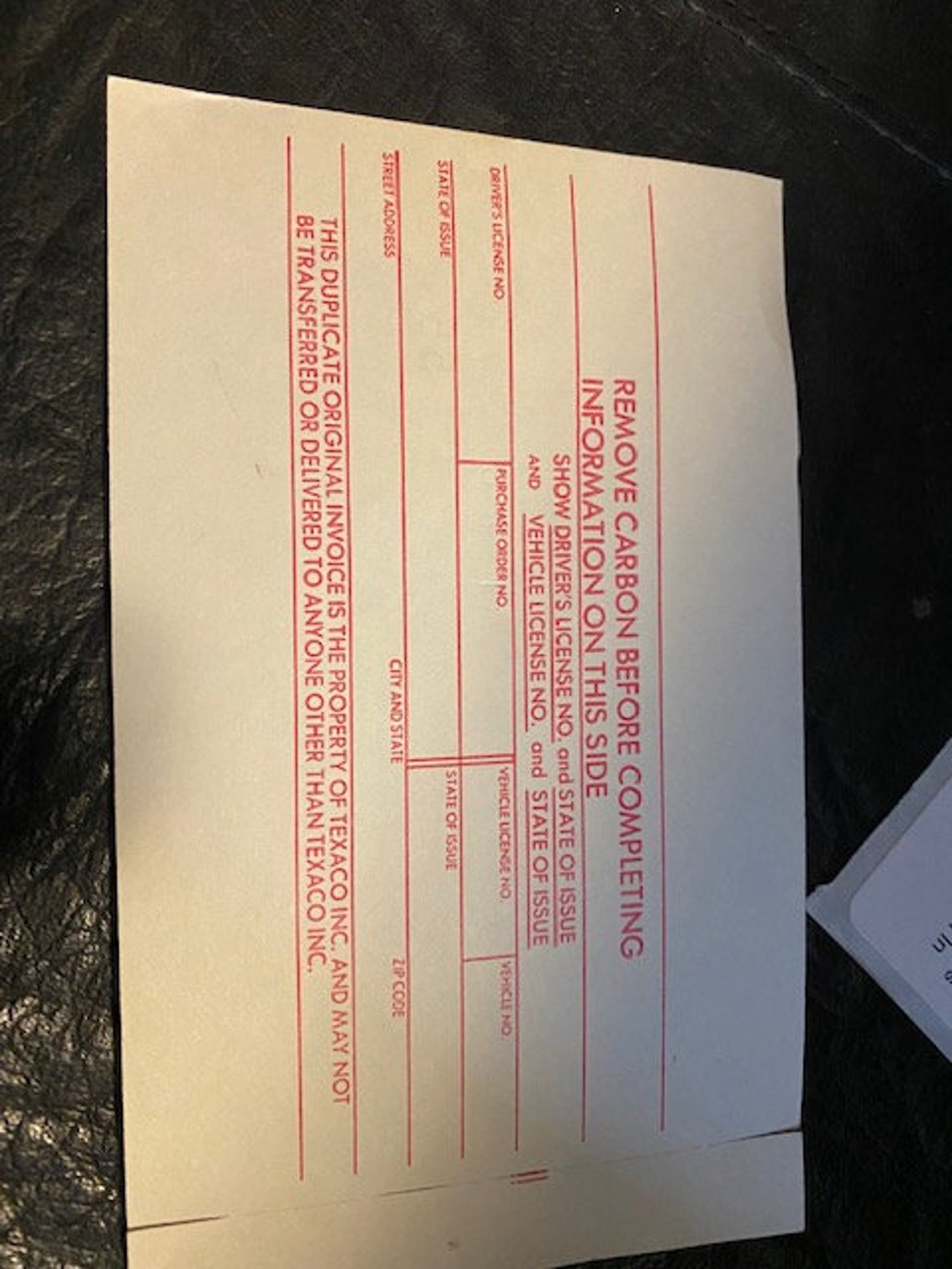 Elvis Texaco Credit Card Receipt Authentic Imprinted From His Personal ...