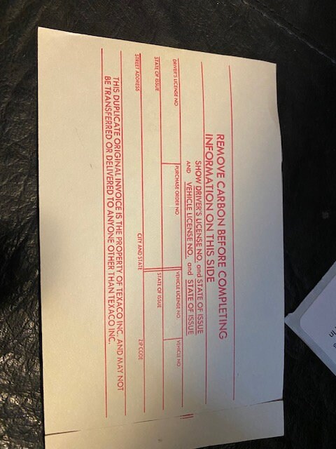 Elvis Texaco Credit Card Receipt Authentic Imprinted From His Personal ...