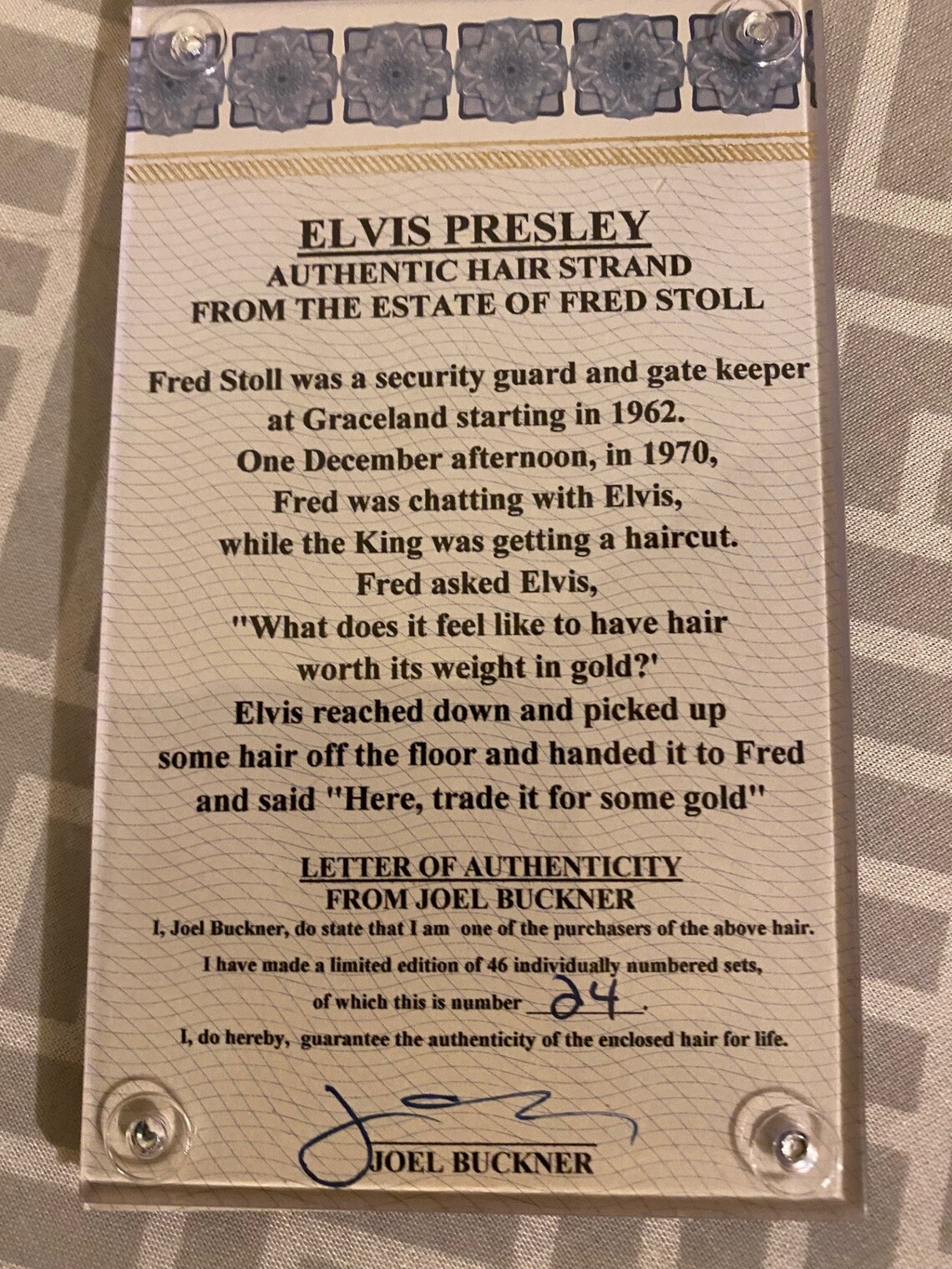 Elvis Presley Authentic Hair Strand Guaranteed Authentic - Etsy