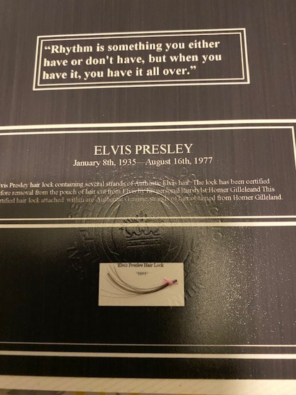 Elvis Presley Very Rare Authentic Hair Lock Sold at Heritage Auction ...