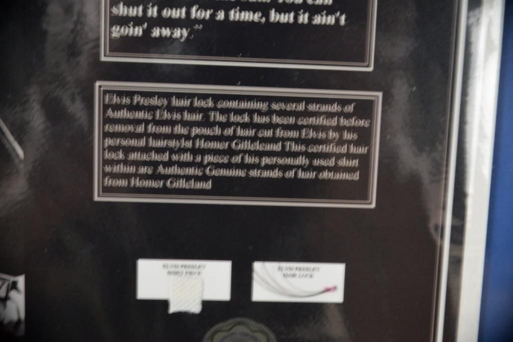 Elvis Presley Very Rare Authentic Hair Lock & Shirt Piece. Sold at the ...