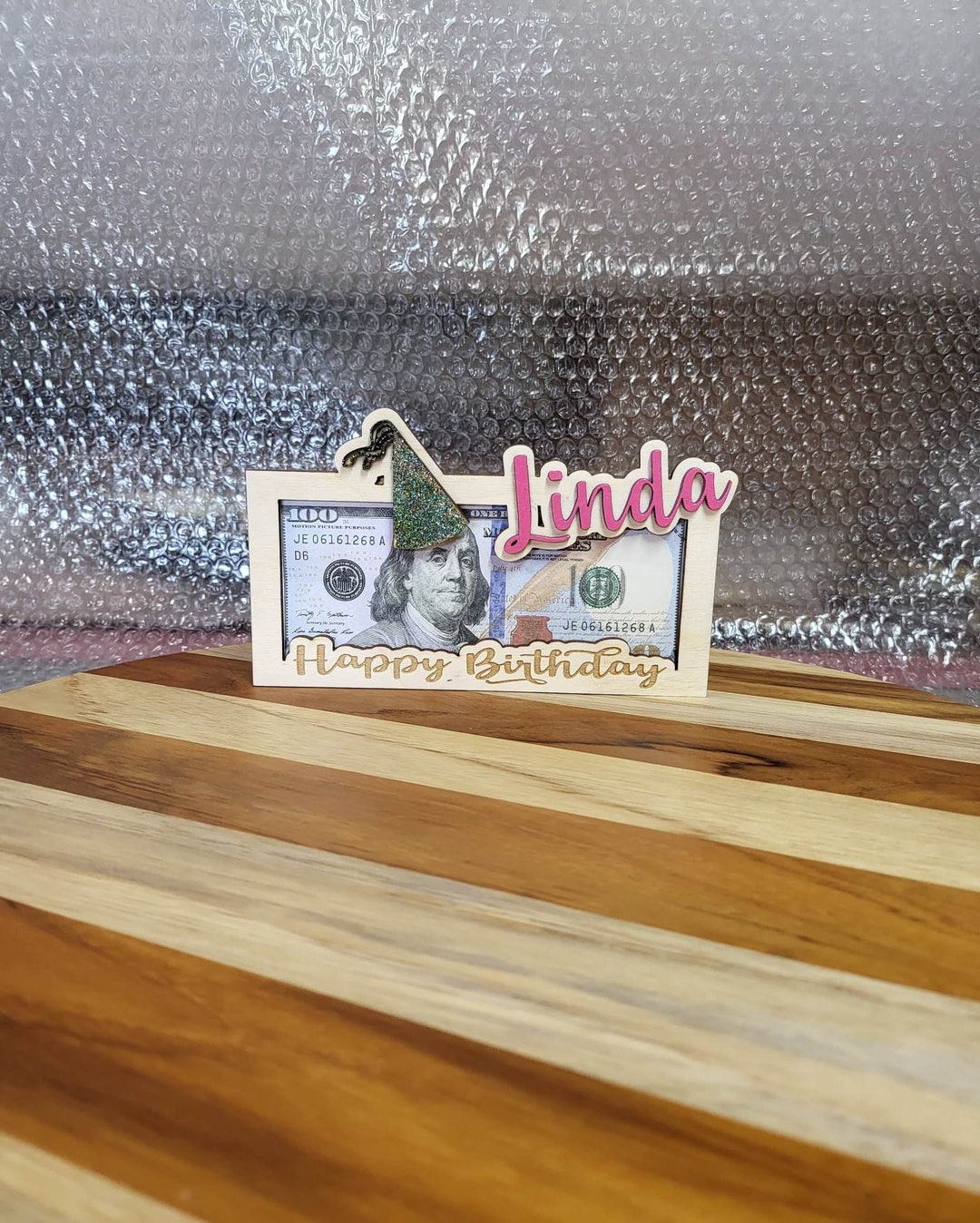 Personalized Birthday Money Holder, Engraved Gift, Birthday Card Holder ...