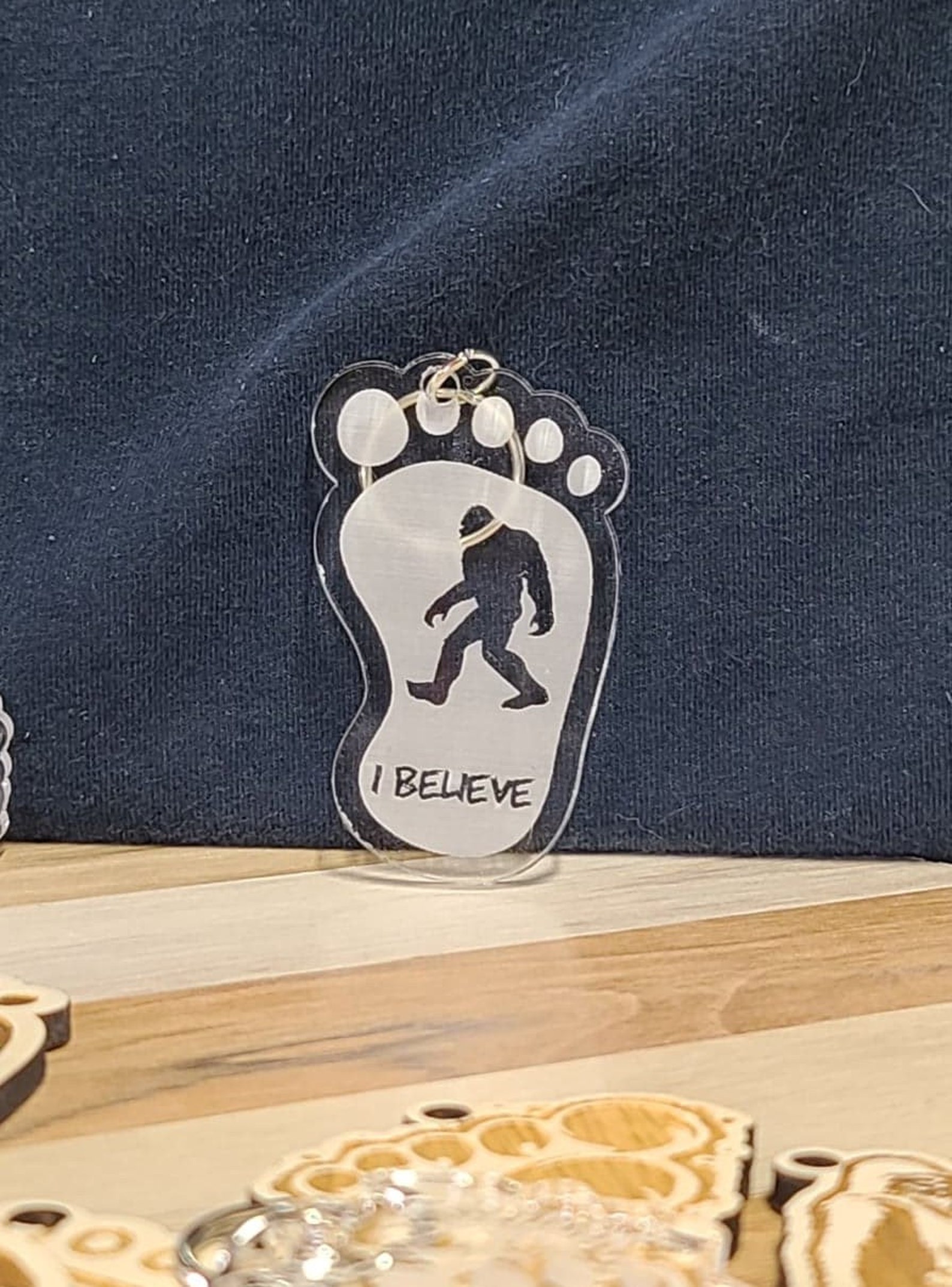 Bigfoot Keychain 3 Inch Tall Wood Acrylic Sasquatch Yeti - Etsy