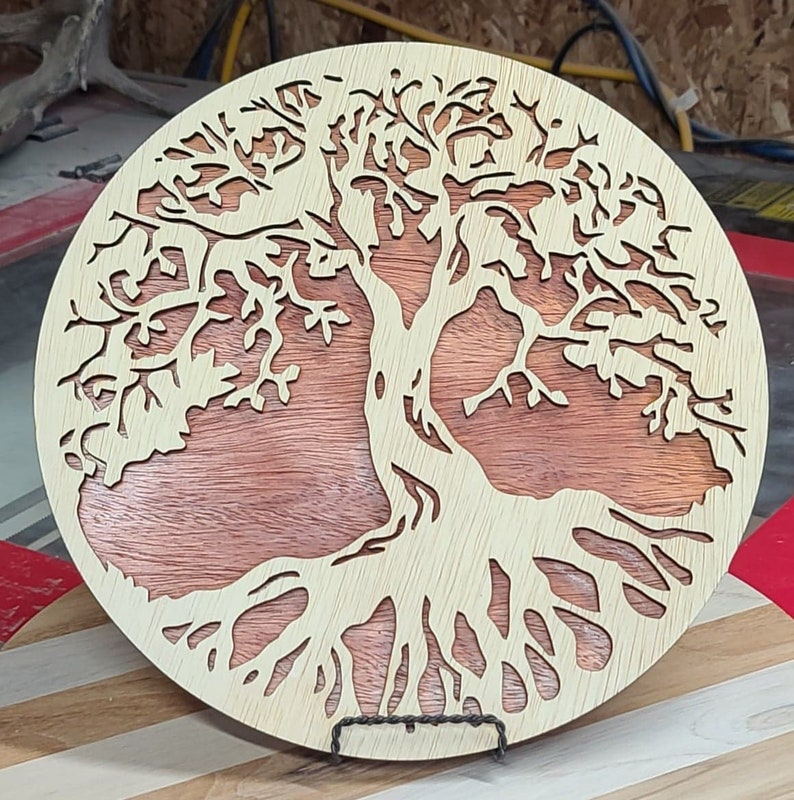 Tree of Life Round Layered Wood Wall Art Decoration Home | Etsy