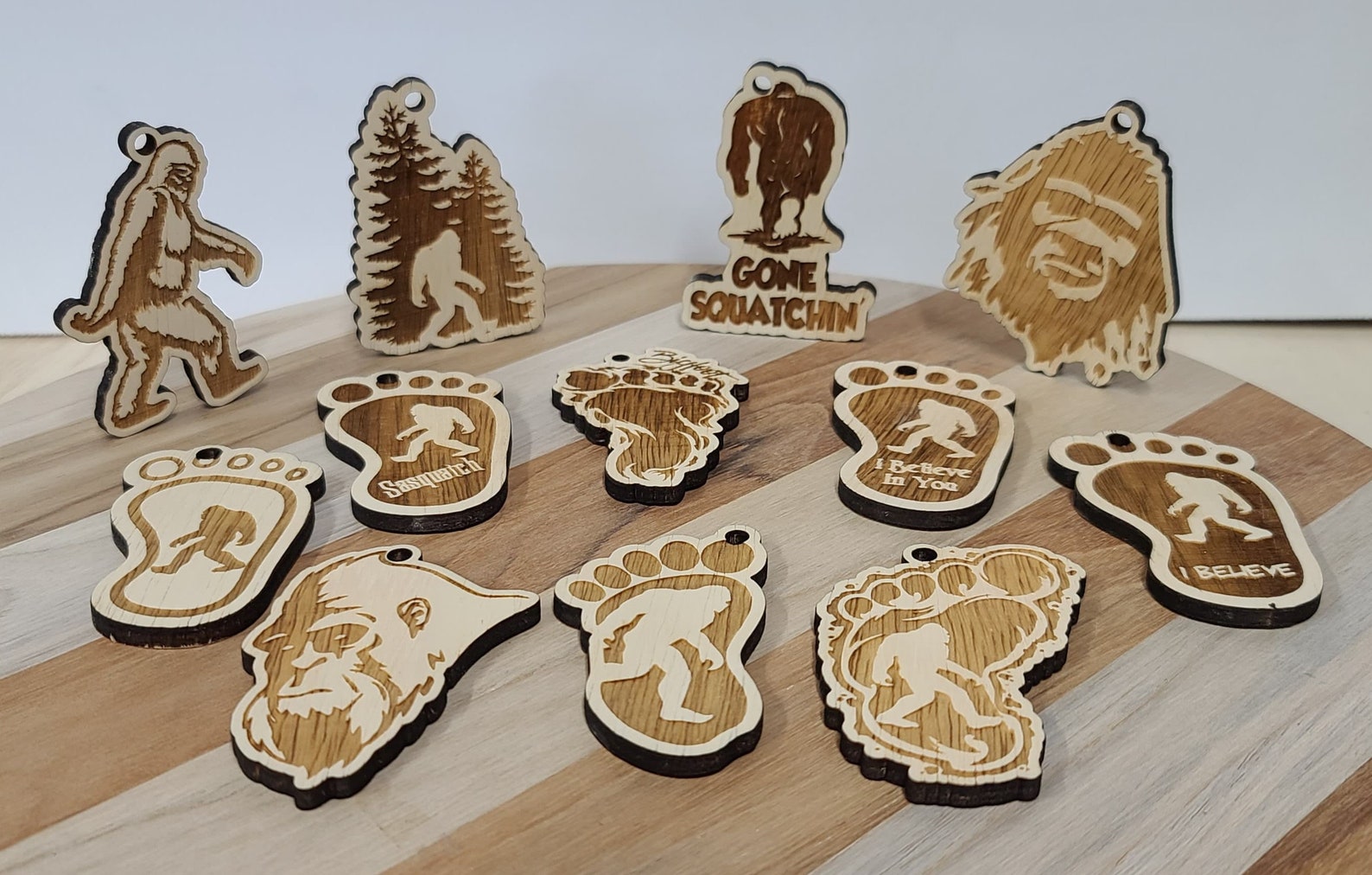 Bigfoot Keychain 3 Inch Tall Wood Acrylic Sasquatch Yeti - Etsy