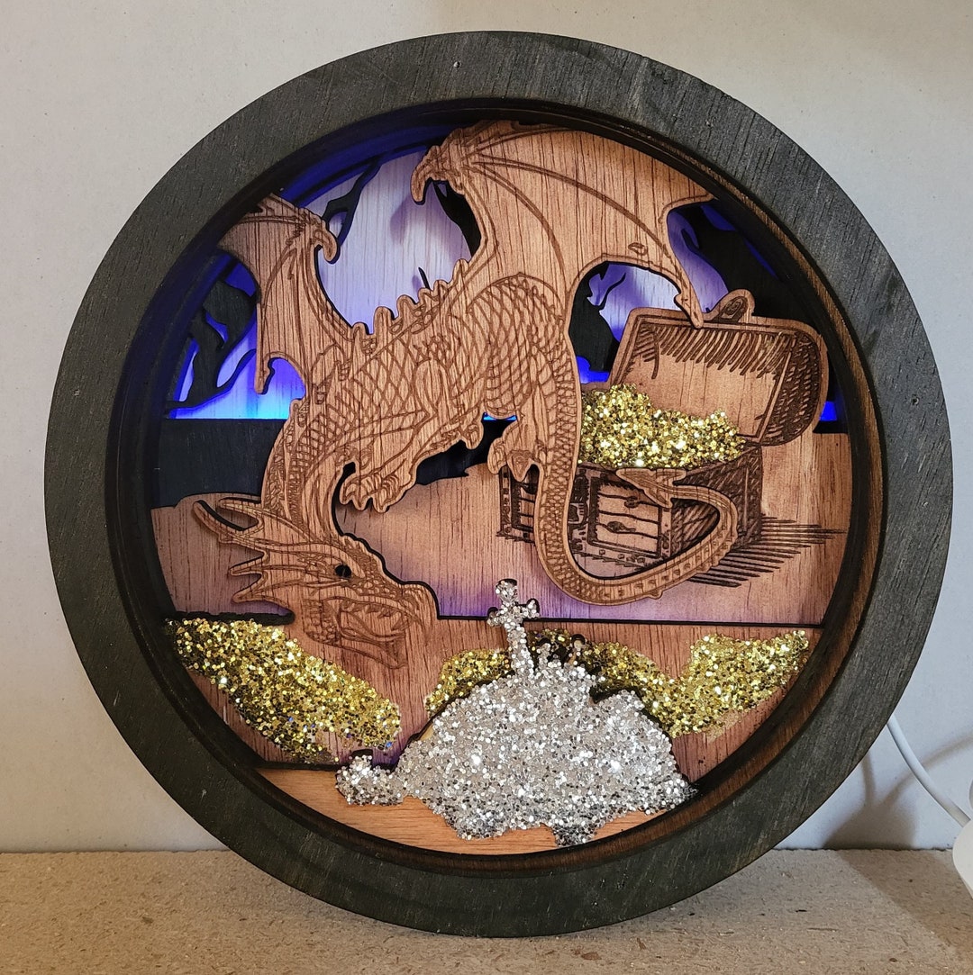 Dragon Guarding the Treasure, LED, Night Light, Dungeons and Dragons ...