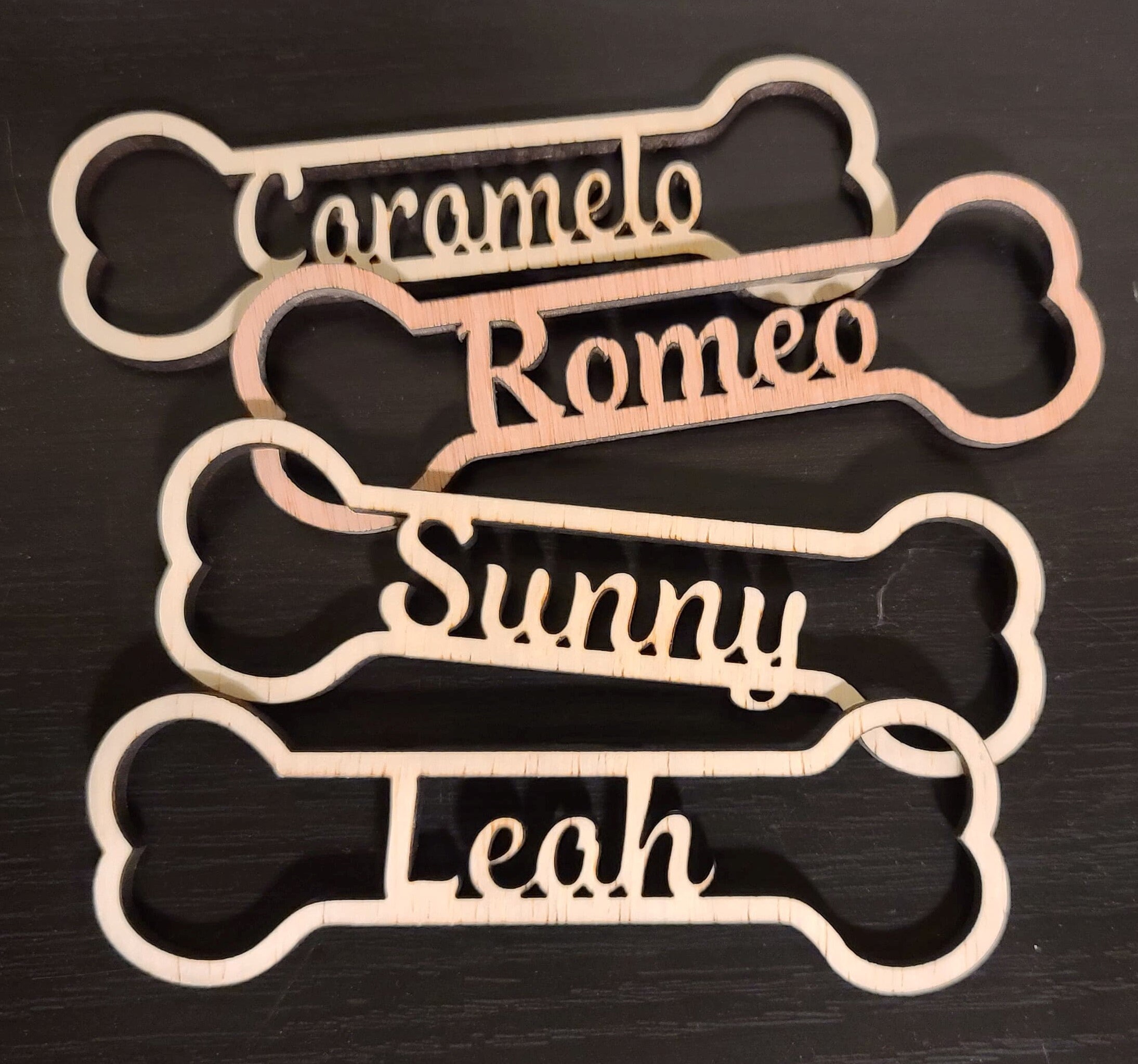 Wood Dog Bone 5 inch wide Personalized | Etsy