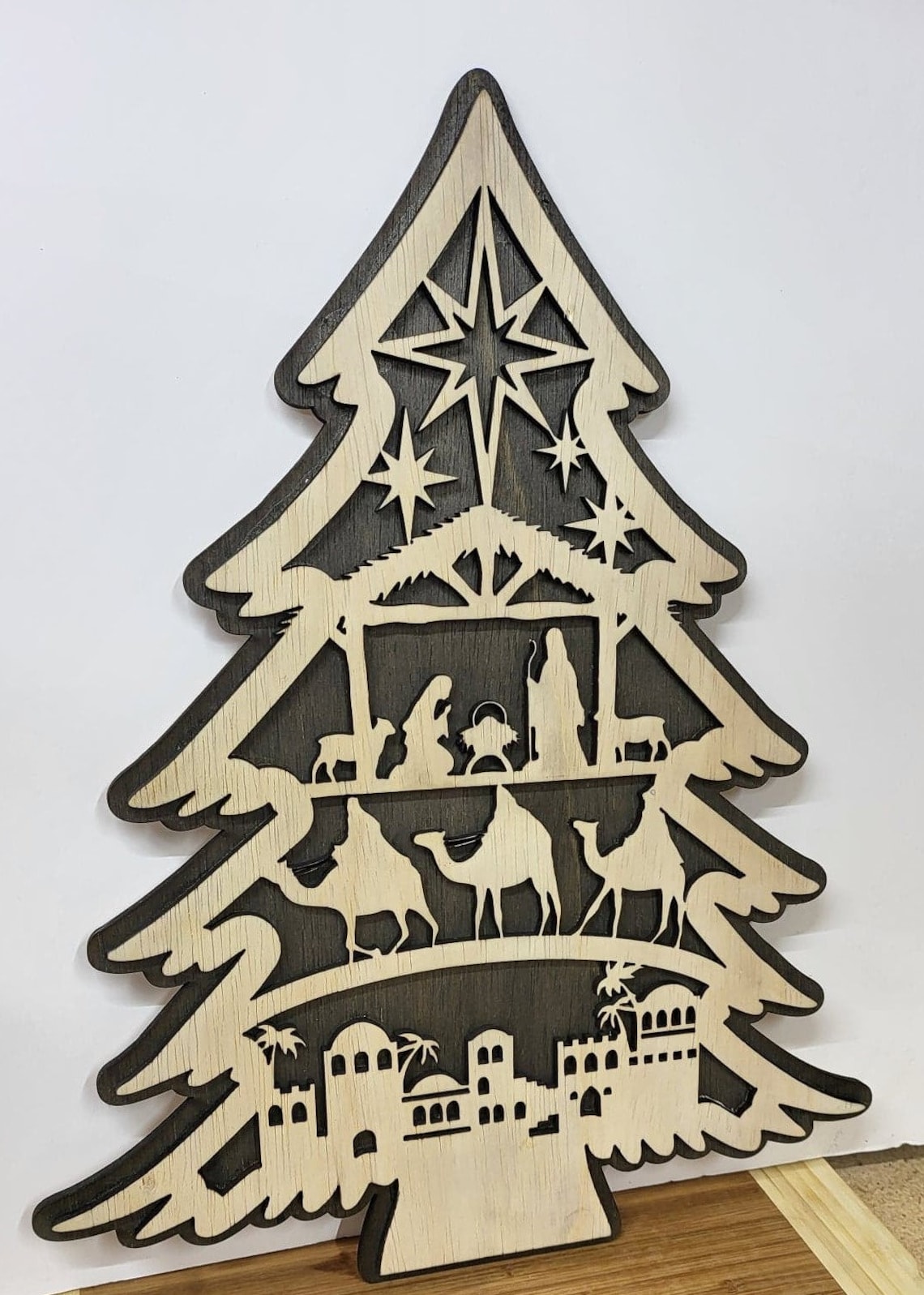 Nativity Christmas Tree, Birth of Christ, Christmas Decorations, Laser ...