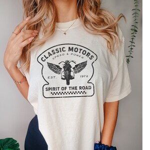 Comfort Colors Vintage Racing Shirt, Biker Style Tee, Motorcycle Lover ...