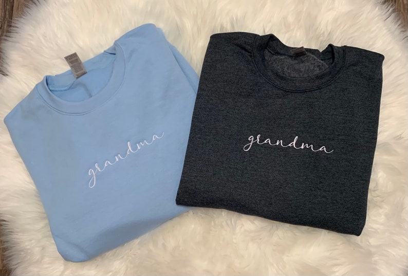EMBROIDERED Custom Sweatshirt Custom Script Font Custom - Etsy