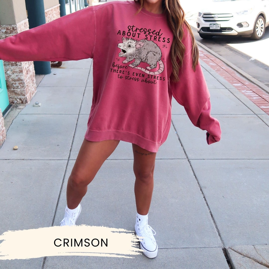 Stressed Possum Crewneck - Possum Sweatshirt - Possum Shirt - Opossum ...