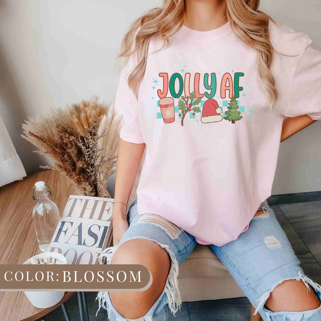Jolly AF Shirt, Funny Christmas Shirt, Merry AF Shirt, Xmas Shirt ...