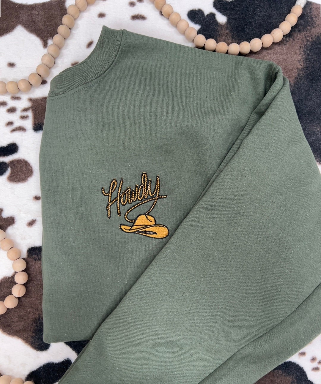Embroidered Howdy Hat Sweatshirt - Western Sweatshirt, Embroidered ...