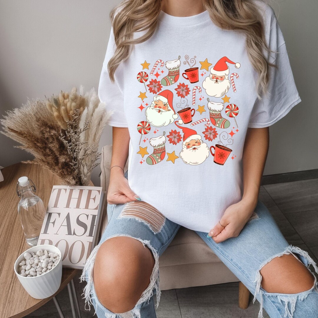 Jolly Santa Christmas T-shirt - Christmas T-shirt, Christmas T Shirt ...