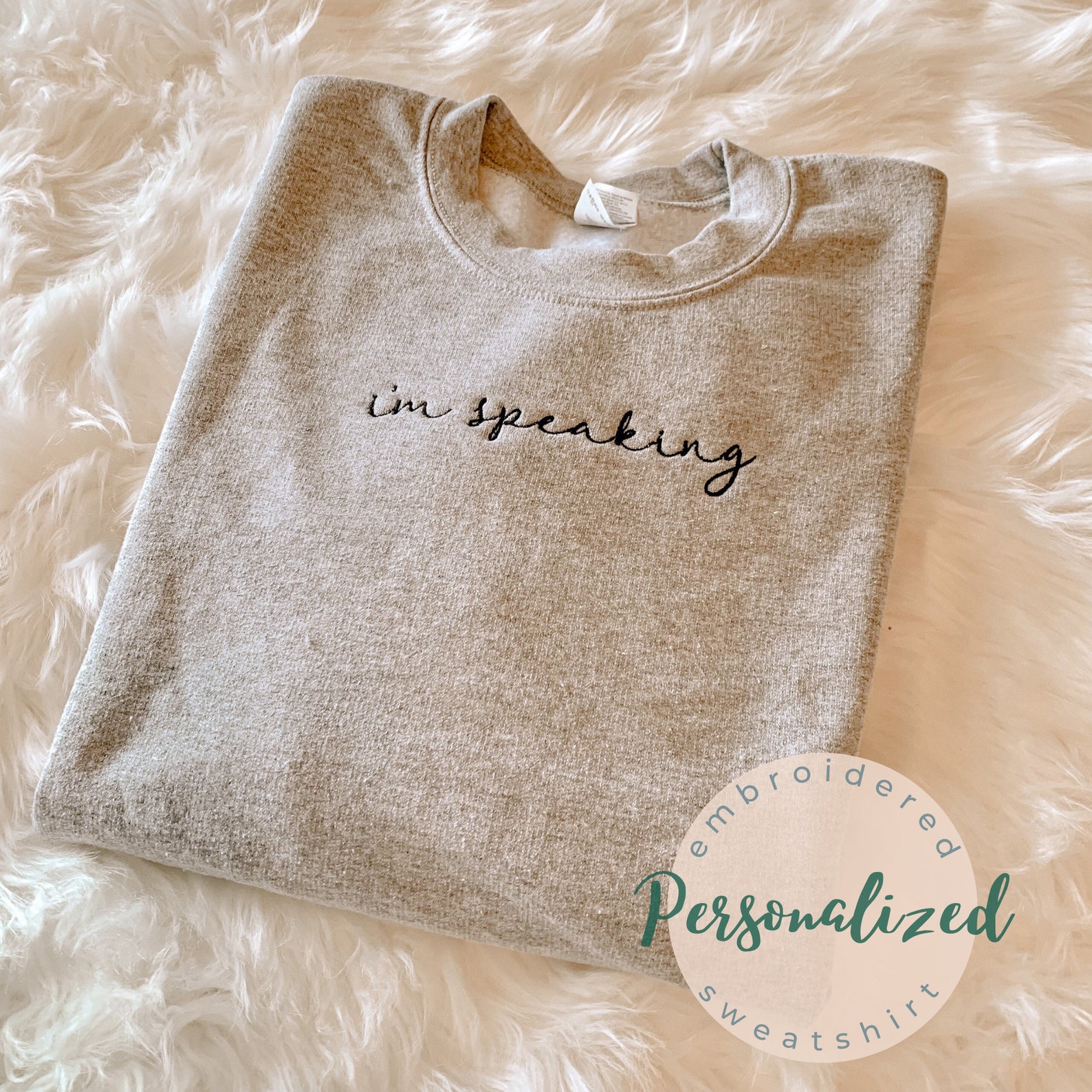 EMBROIDERED Custom Sweatshirt Custom Script Font Custom - Etsy