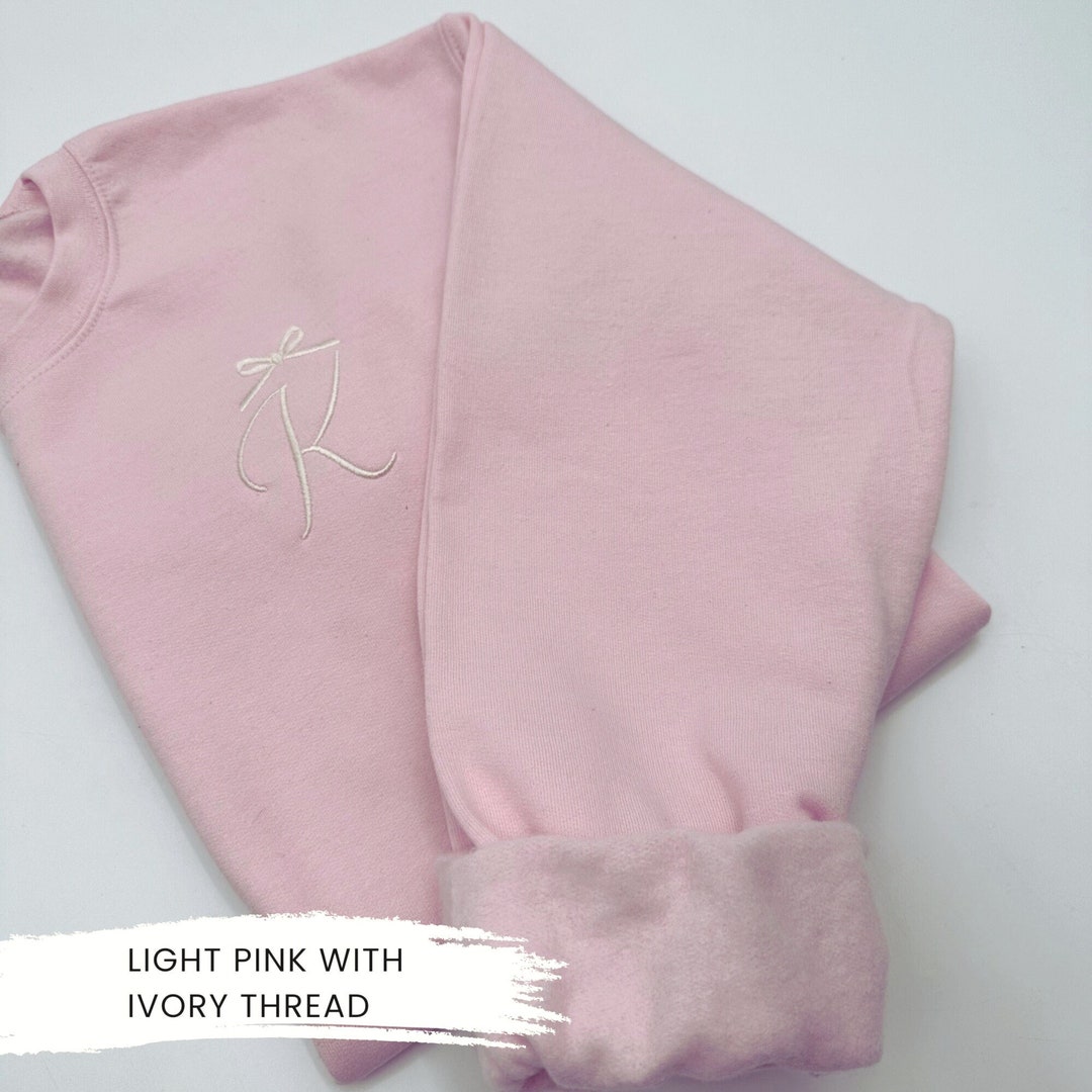 Coquette Monogram Cute Dainty Bow Crewneck - Preppy Gift for Her ...
