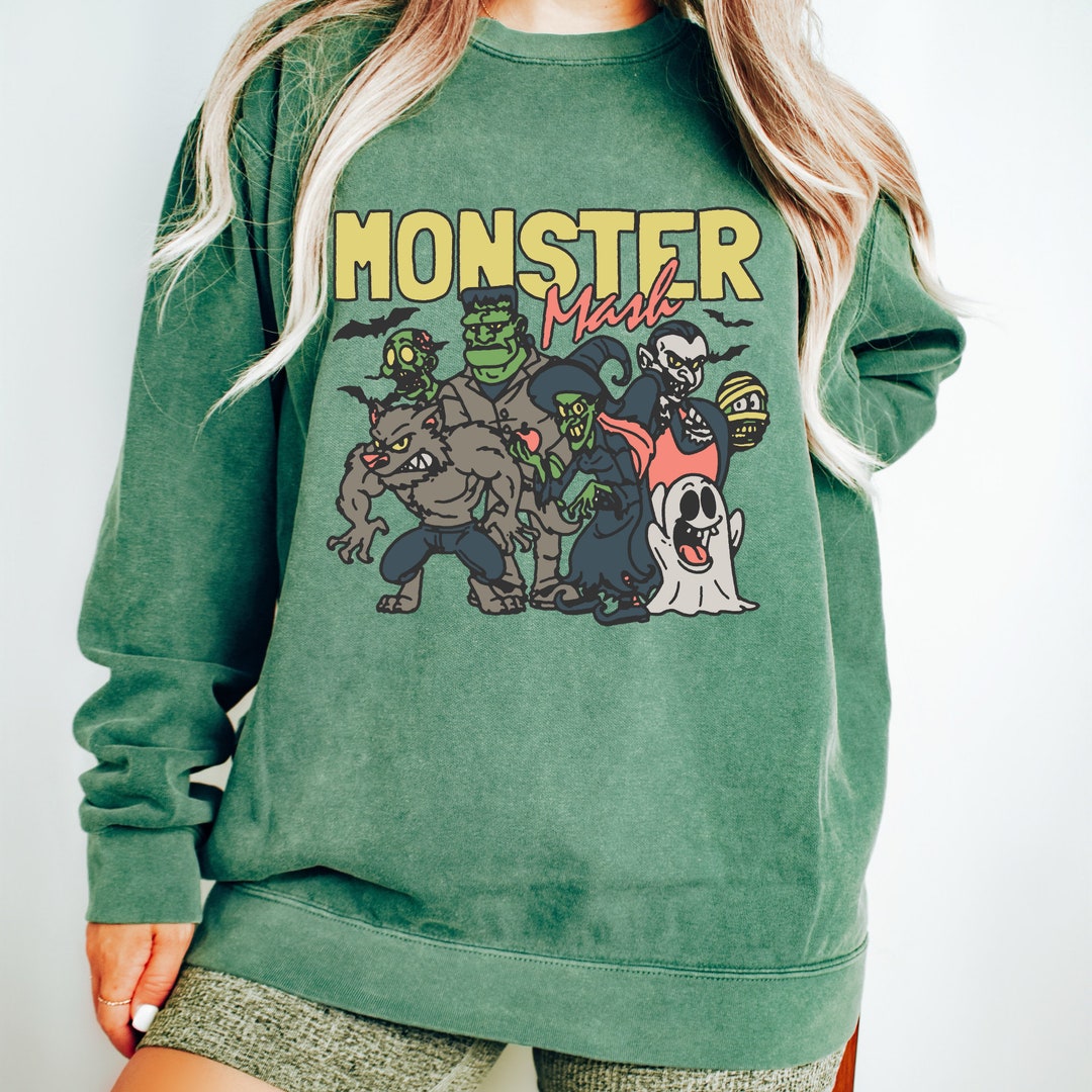 Comfort Colors Monster Mash Sweatshirt, Vintage Halloween Ghost ...