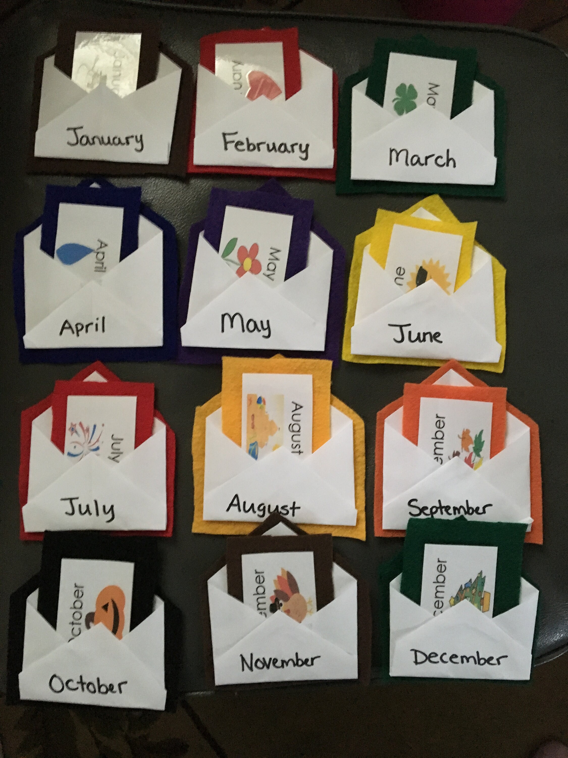 Months of the Year Calendar Pockets - Etsy