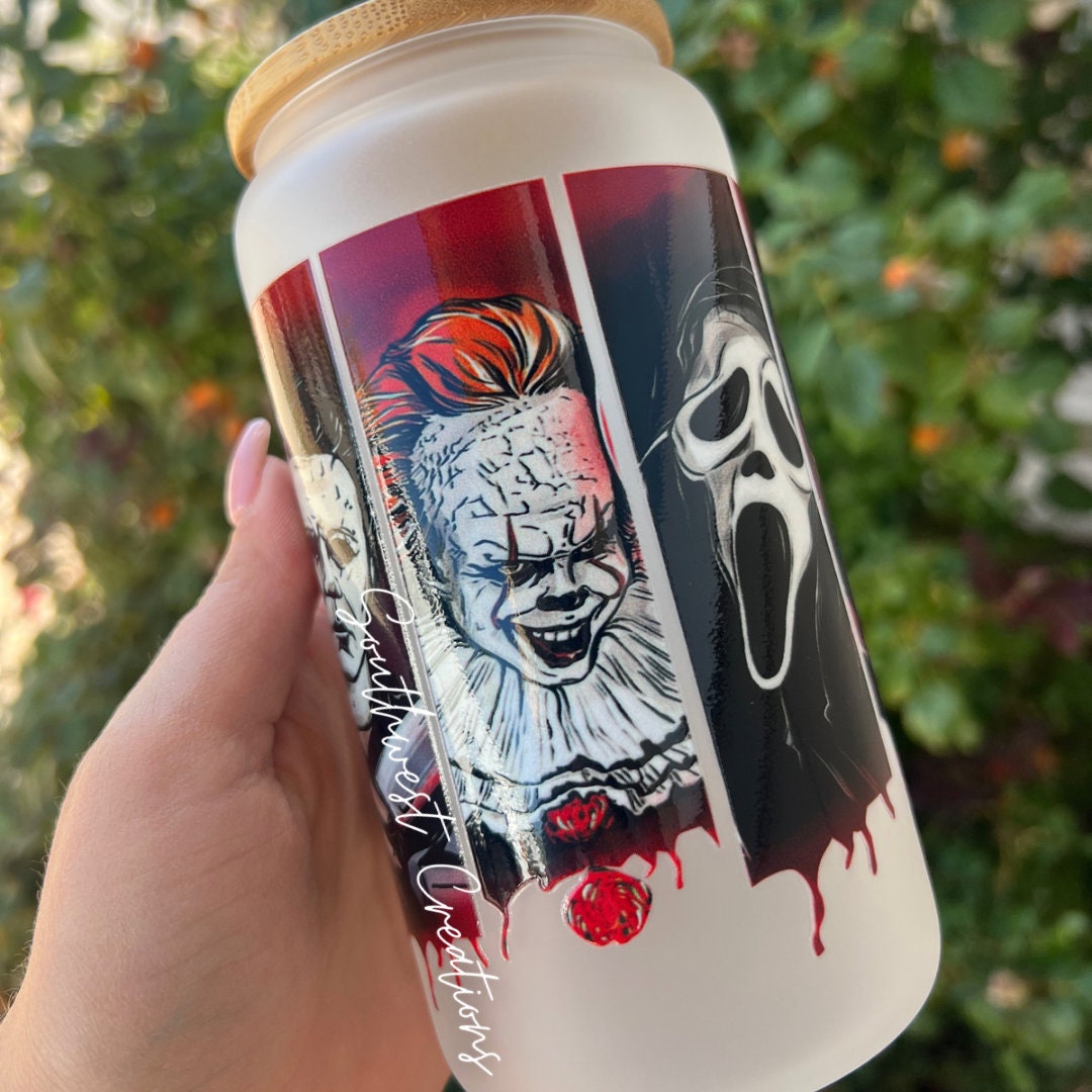 Horror Films Drip Frosted Glass Can - Etsy