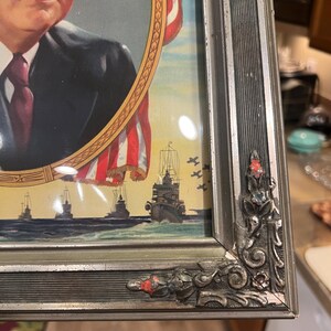 Franklin D. Roosevelt 1942 WW2 Window Poster W/ Military Ships ...