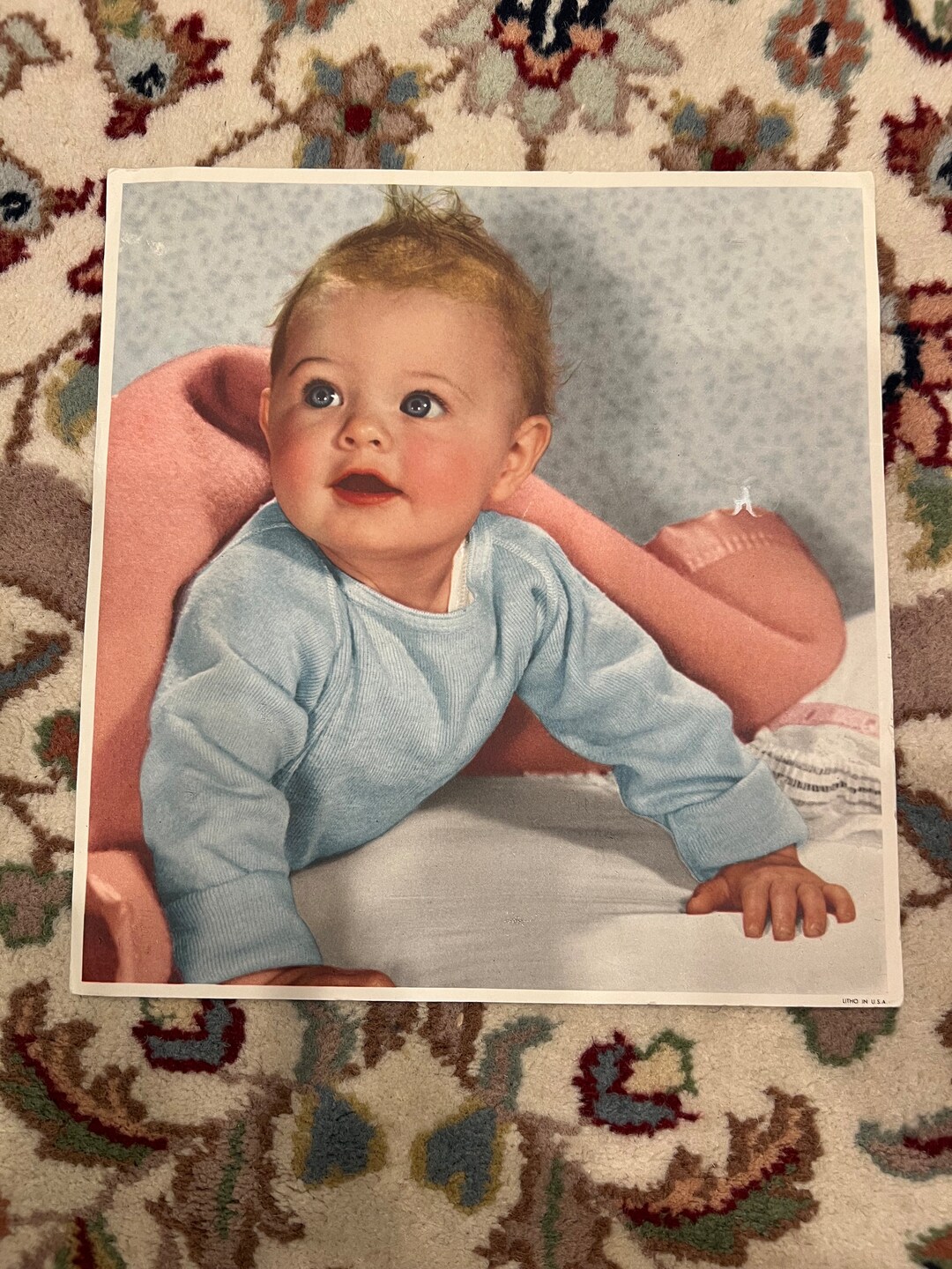 1940’s Colorized Lithograph of Young Baby - Etsy